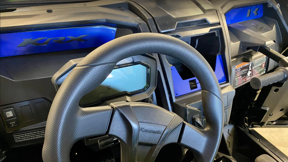 Kawasaki KRX 1000 Dash Panels- dash trim plate - Kawasawki BLUE – PBR ...