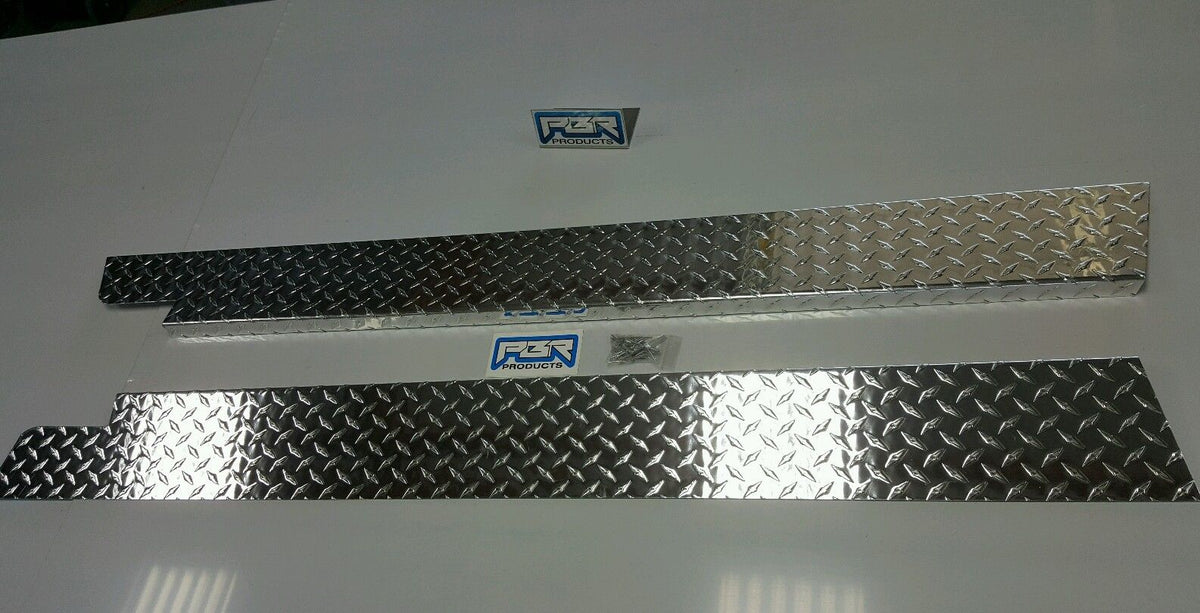 JEEP CJ7 6" Wide Diamond plate Rocker Guards w/ 90° 1 inch Bend hide r ...